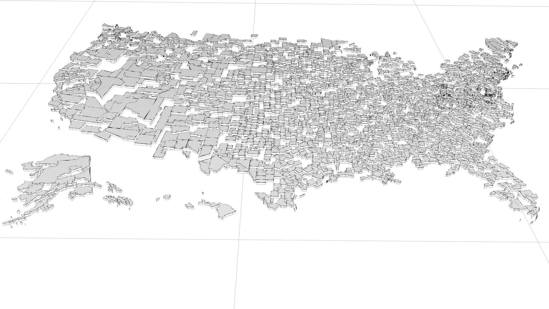 3D Map Of United States Of America With All Counties - USA - TurboSquid ...