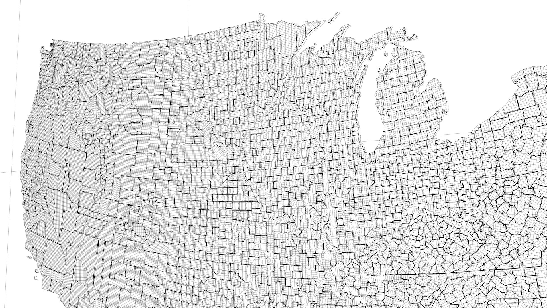 3D Map Of United States Of America With All Counties - USA - TurboSquid ...