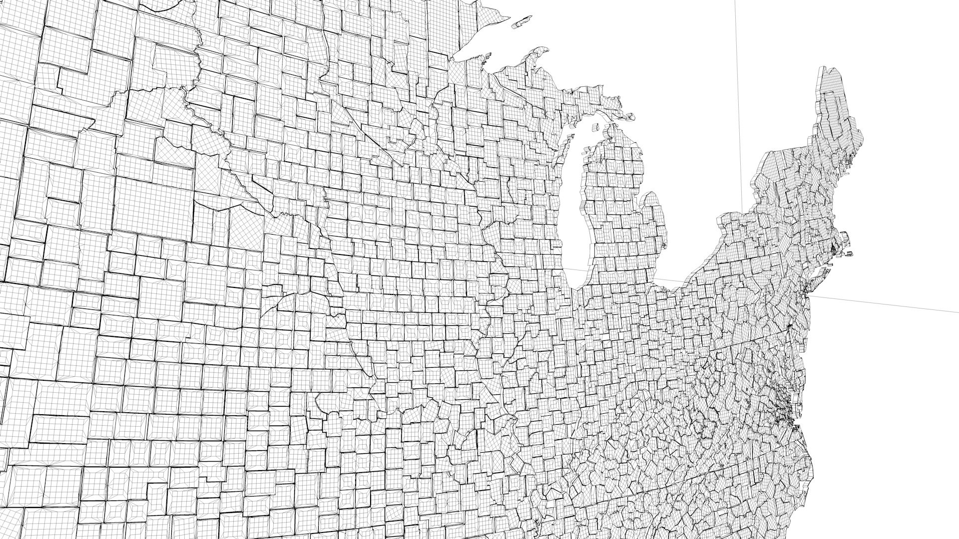 3D Map Of United States Of America With All Counties - USA - TurboSquid ...