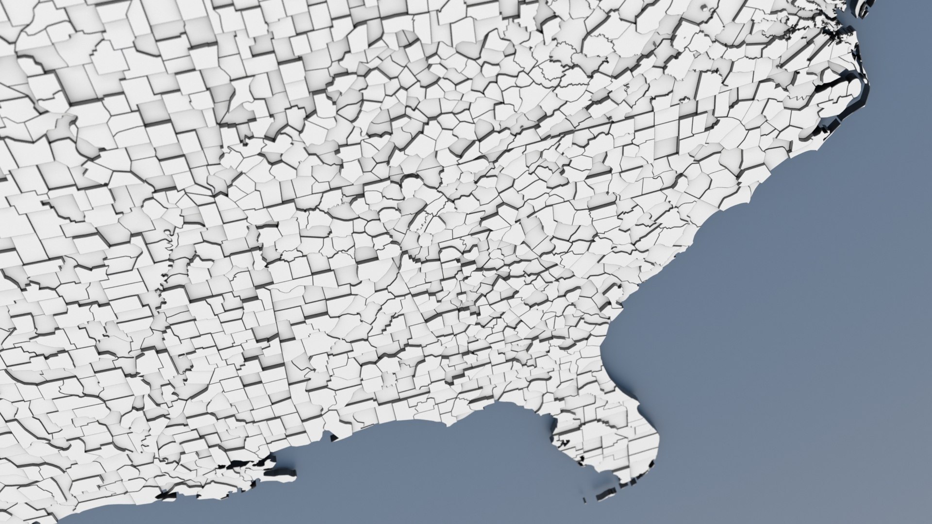 3D Map Of United States Of America With All Counties - USA - TurboSquid ...