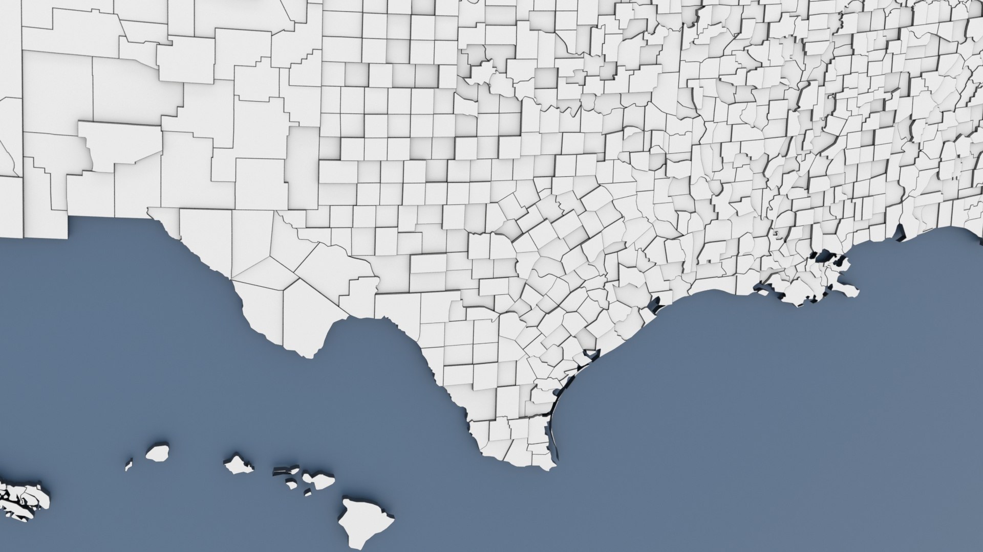 3D Map of United States of America with all counties - USA - TurboSquid ...