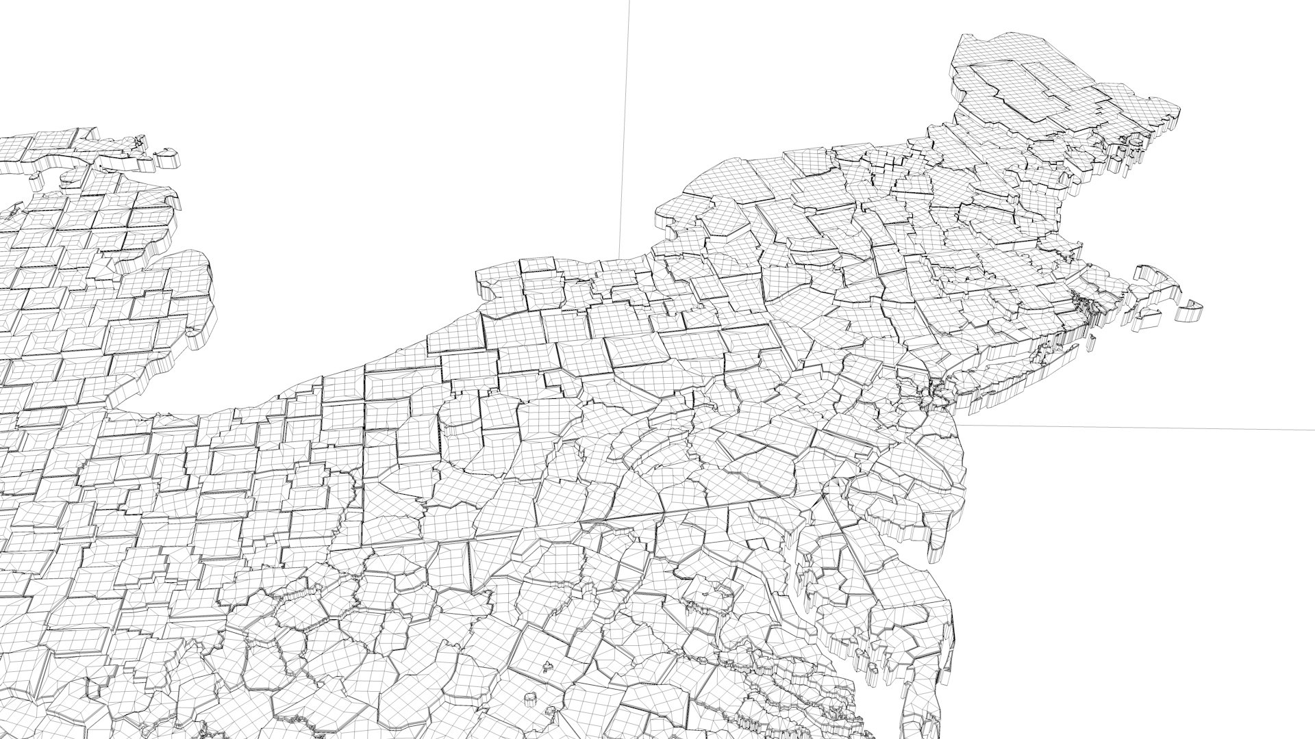 3D Map Of United States Of America With All Counties - USA - TurboSquid ...