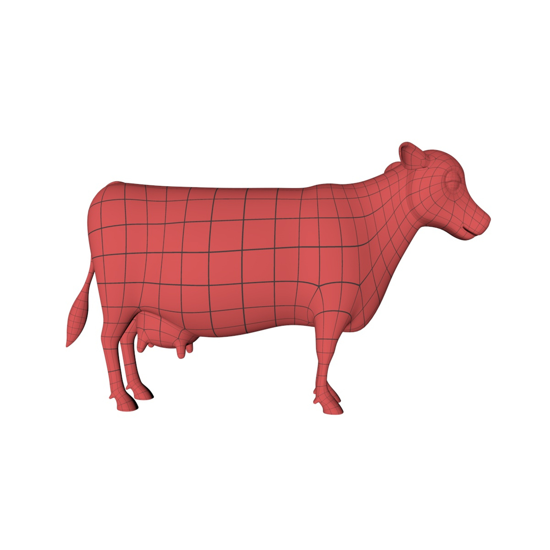 base mesh cartoon cow 3d model