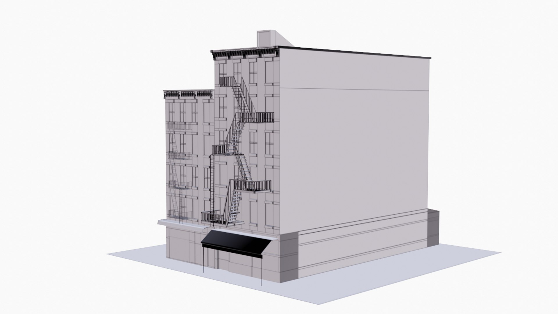 Chicago brick building 3D model - TurboSquid 1525345