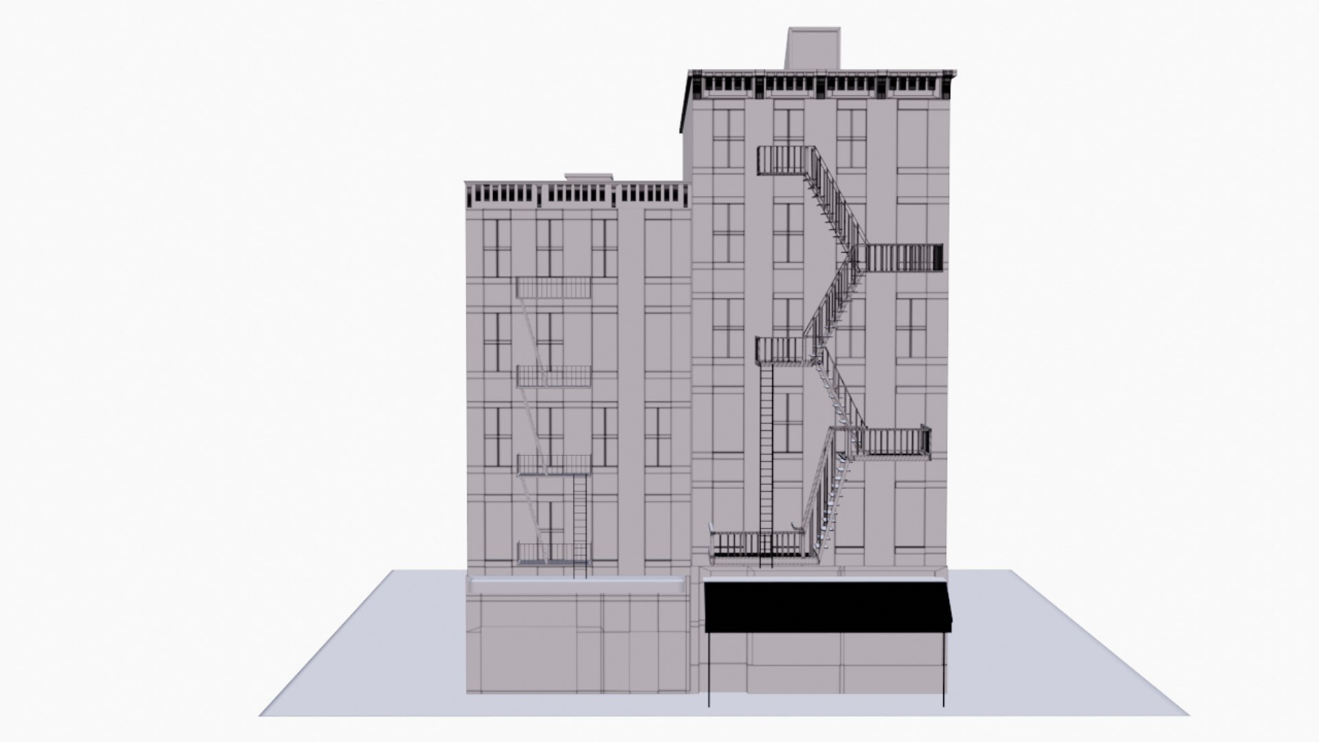 Chicago brick building 3D model - TurboSquid 1525345