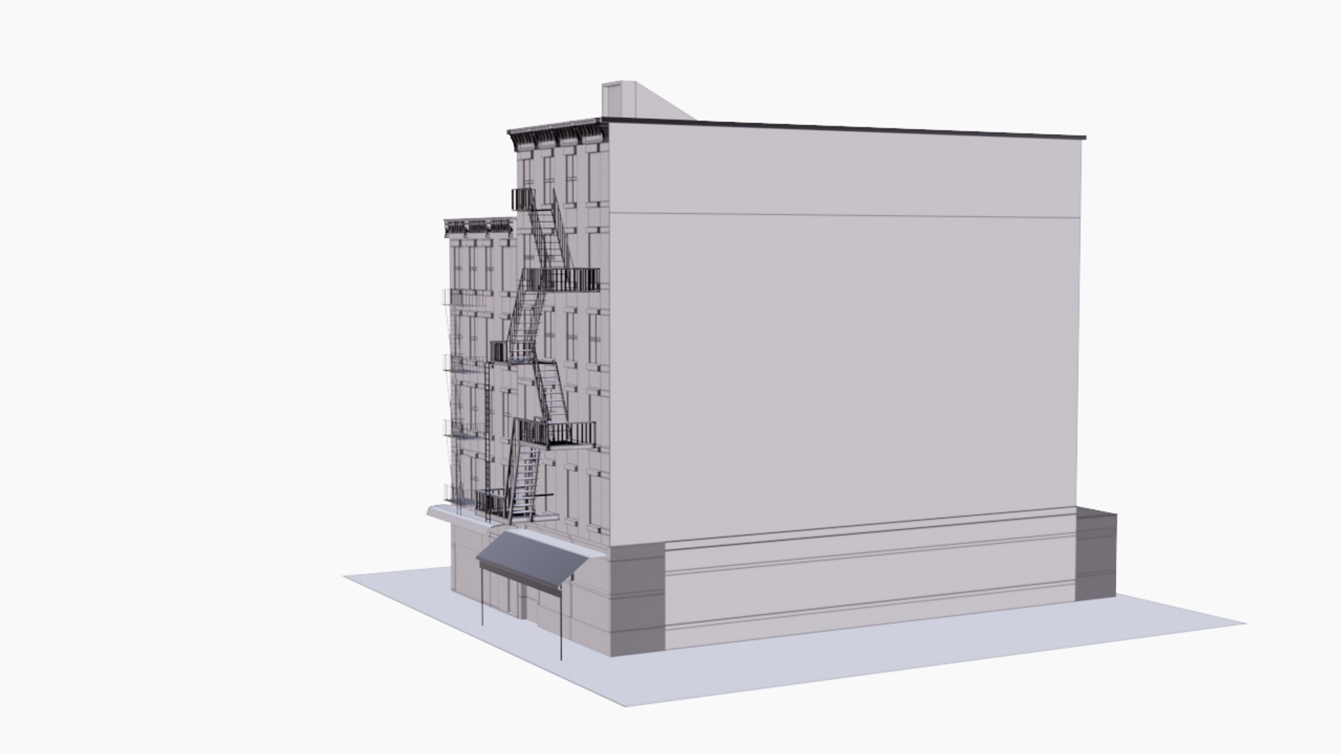 Chicago brick building 3D model - TurboSquid 1525345