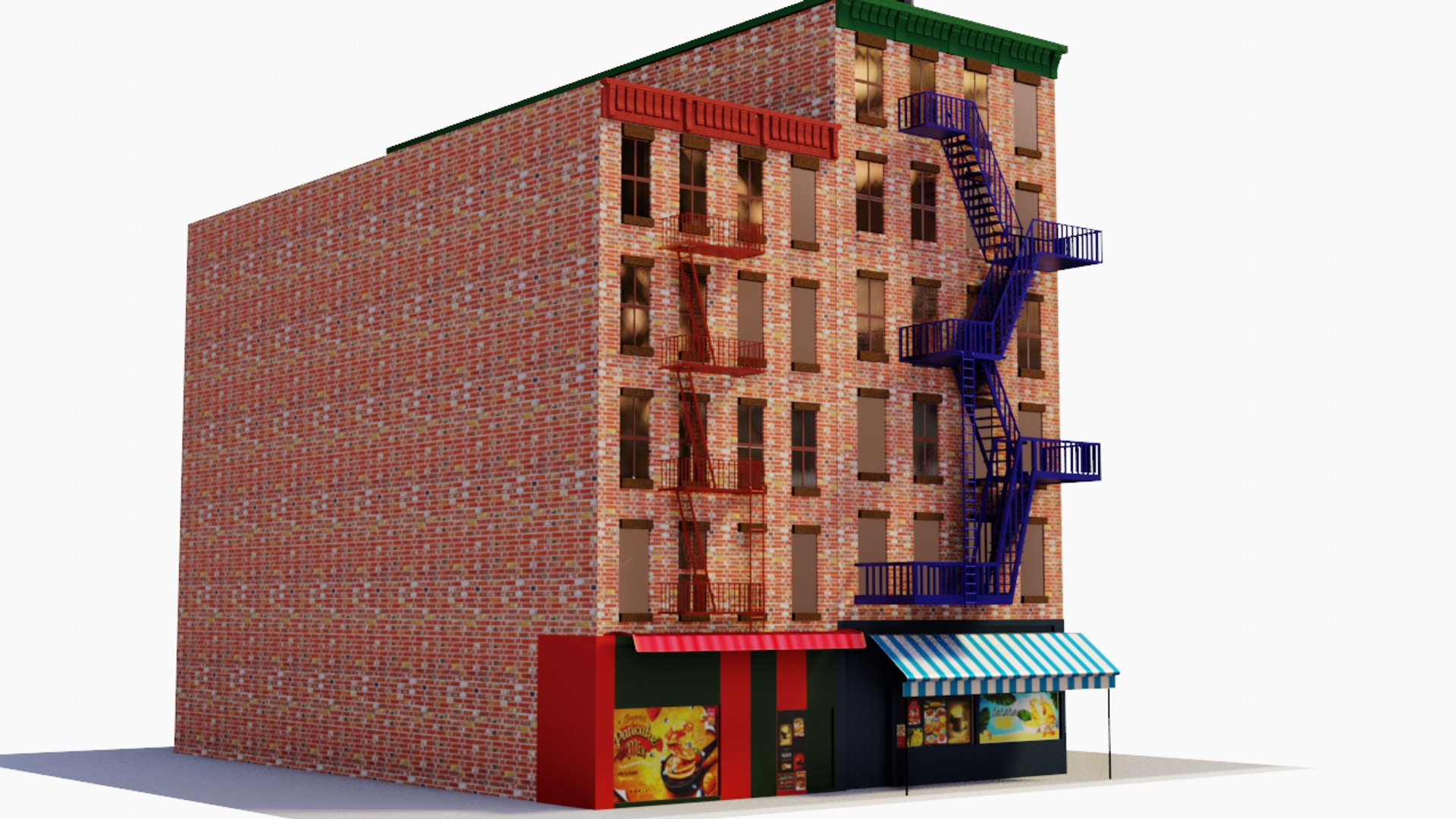 Chicago brick building 3D model - TurboSquid 1525345