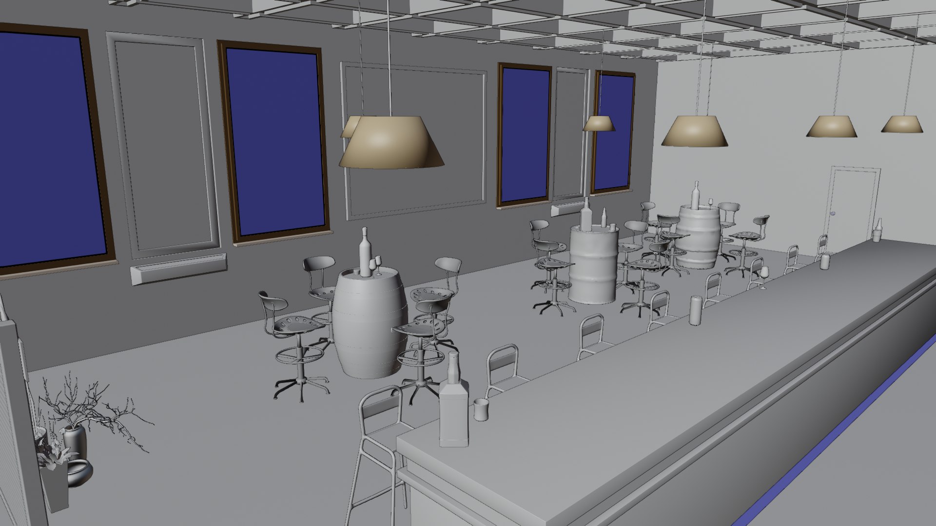 3D Model Pub Interior - TurboSquid 2001567