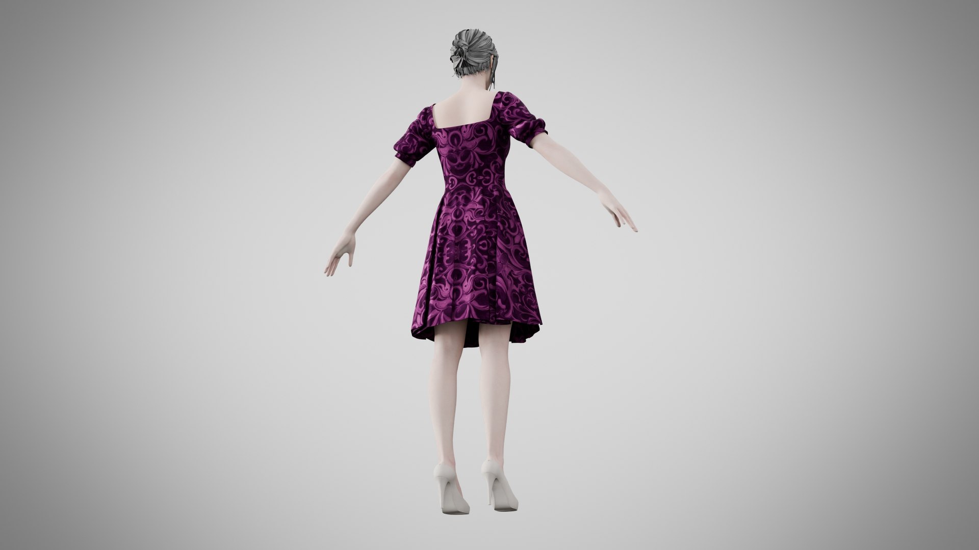 Dress 26 Amethyst Glow Velvet V2 3D Model - TurboSquid 2481161