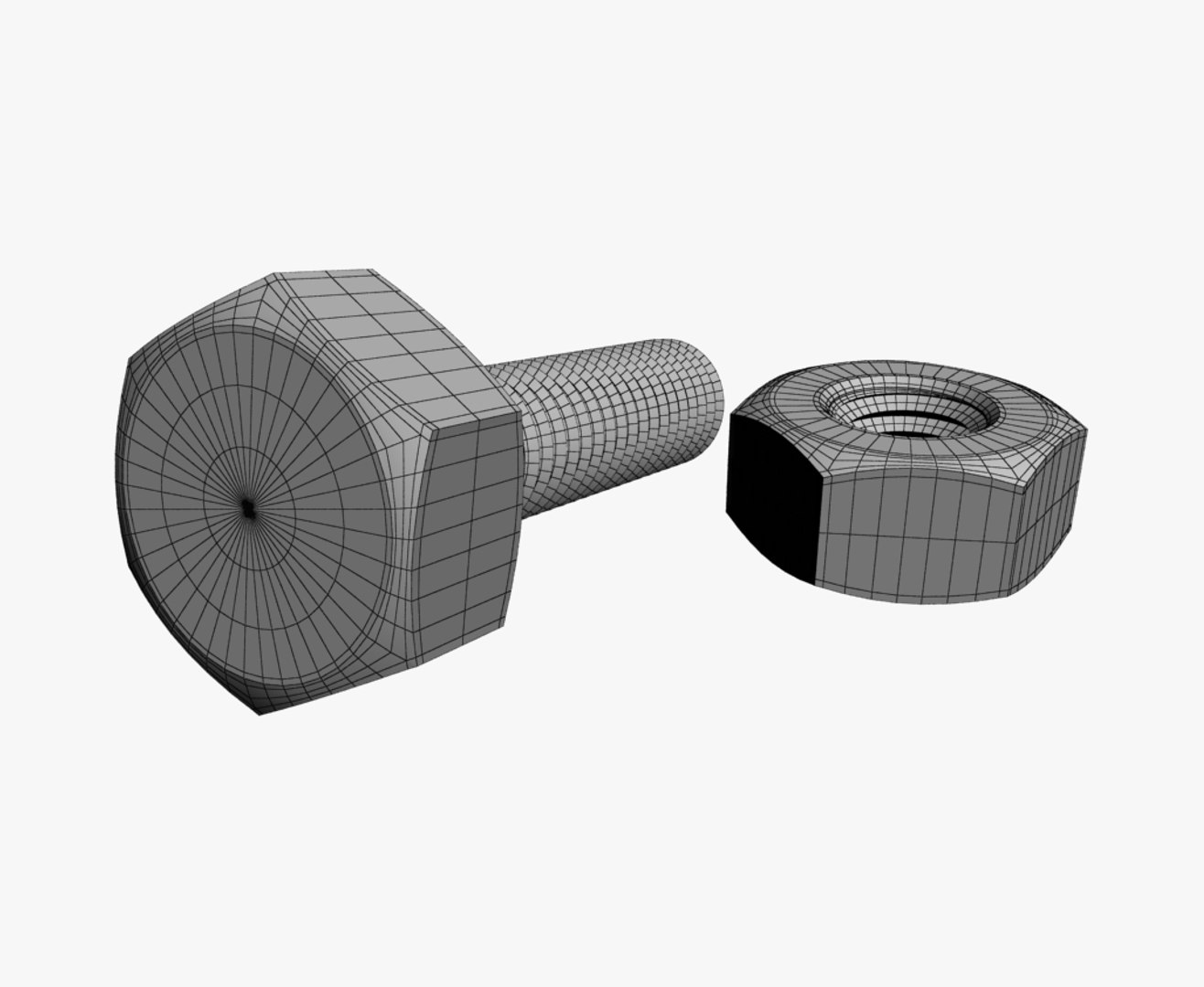 3d Model Bolt Unslotted