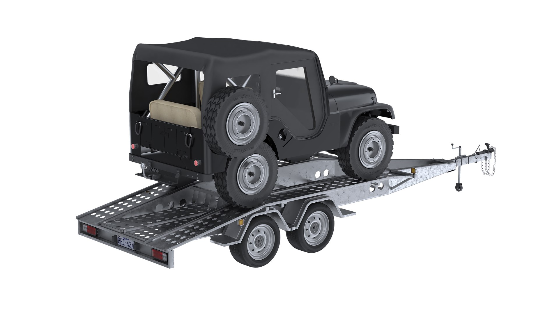 Jeep And Trailer 3D Model - TurboSquid 2297331