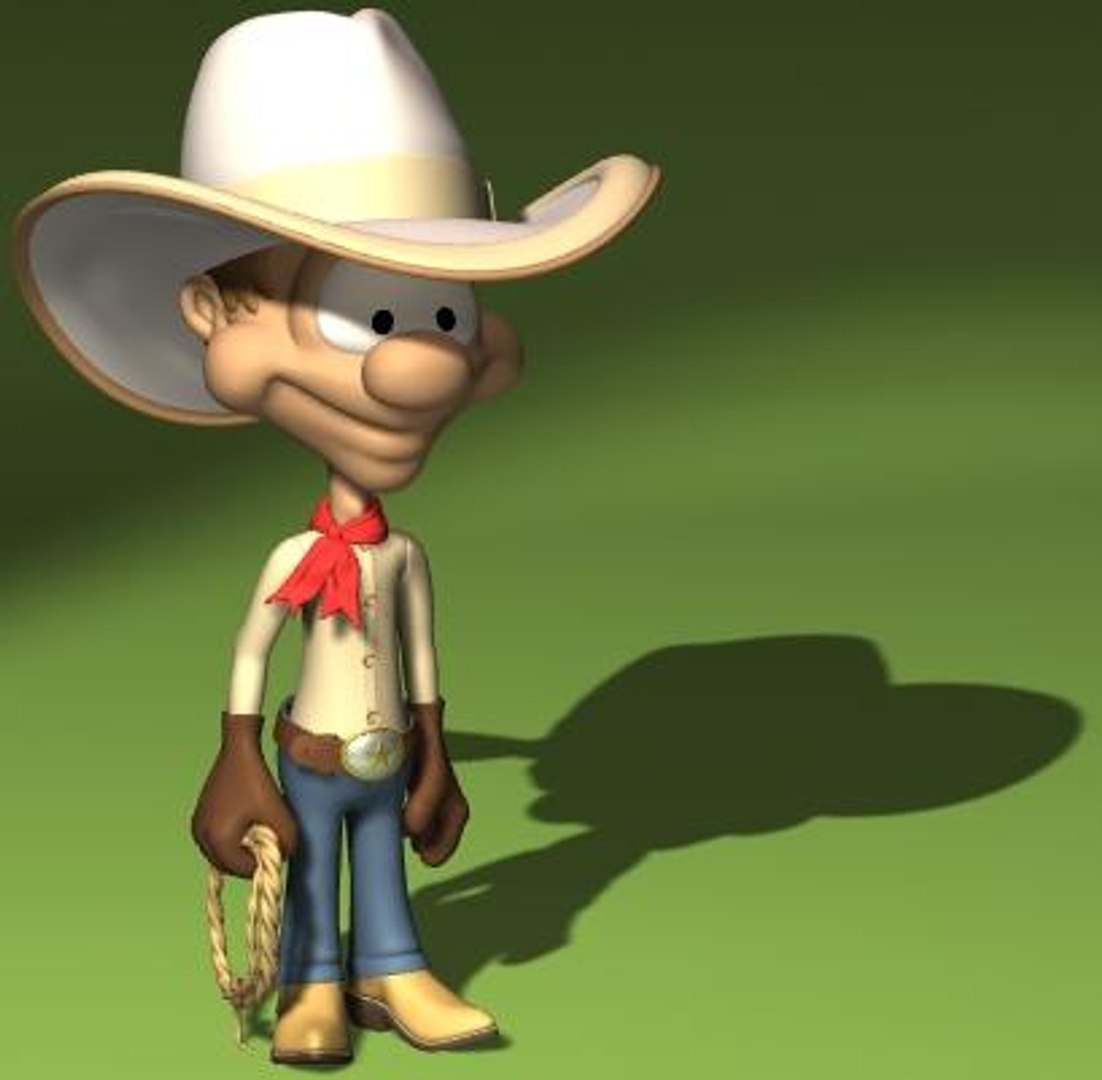 3d Model Of Cartoon Character Cowboy