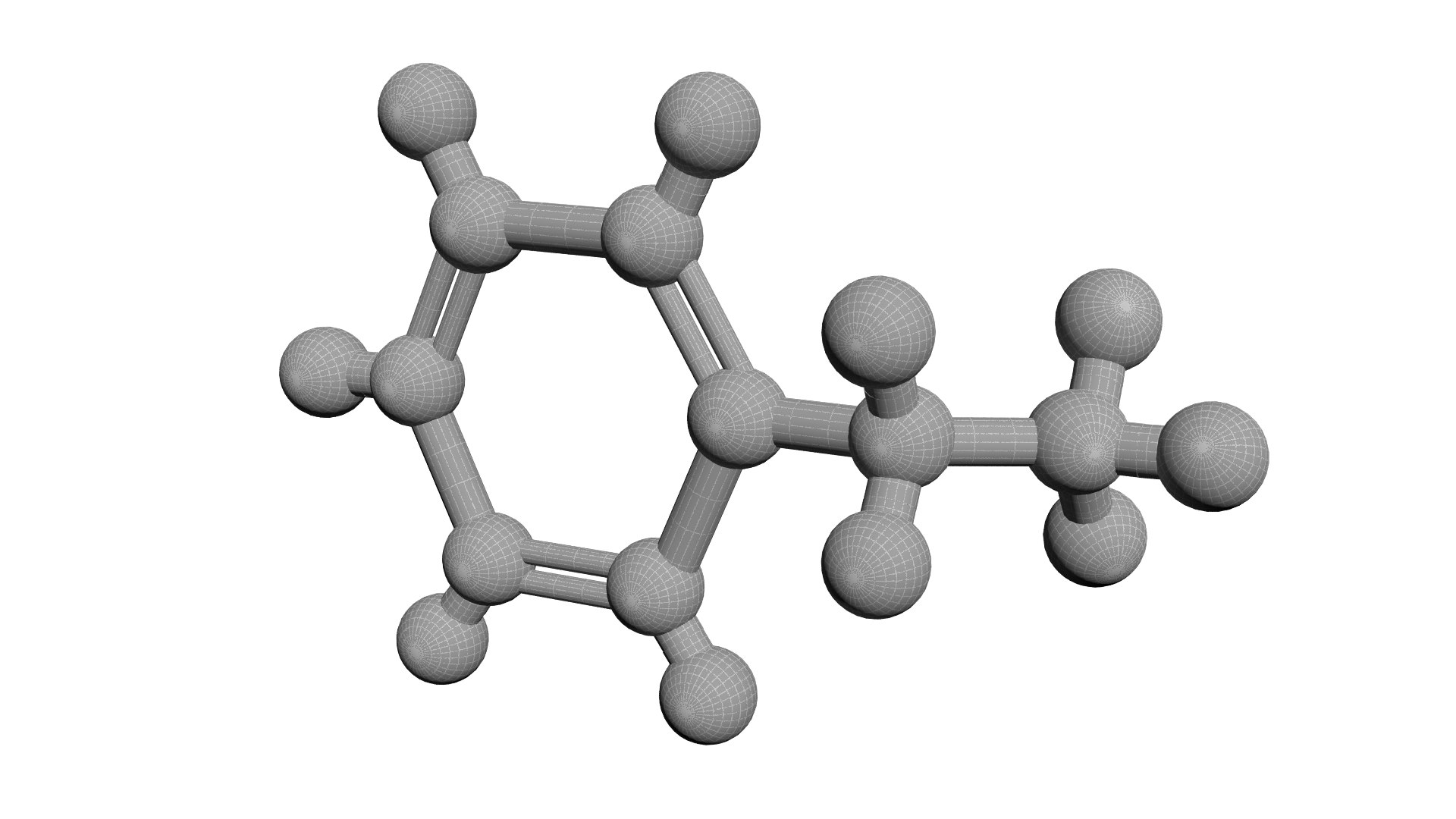3D model c8h10 molecule ethylbenzene - TurboSquid 1424331