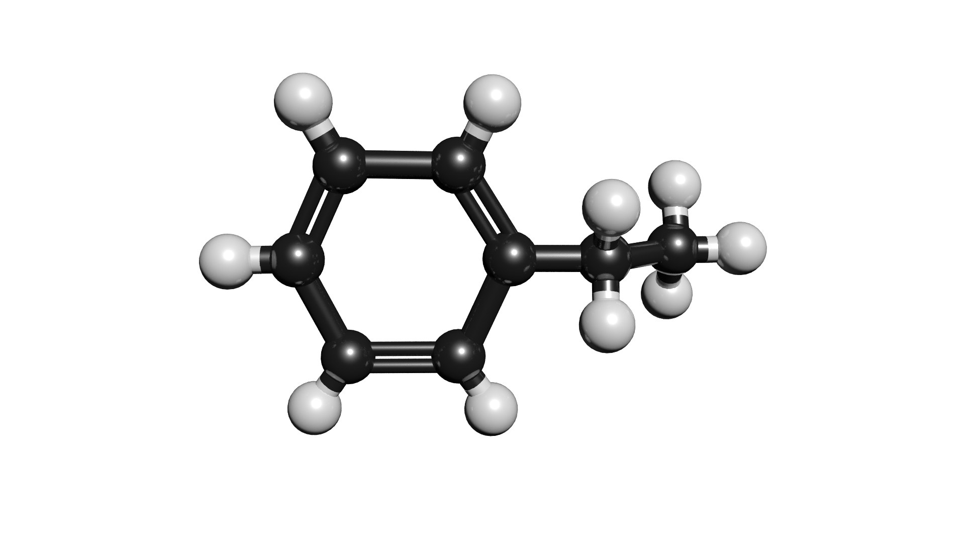 3D model c8h10 molecule ethylbenzene - TurboSquid 1424331