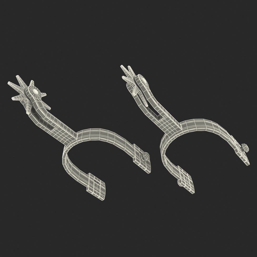 old west spurs modeled 3d max