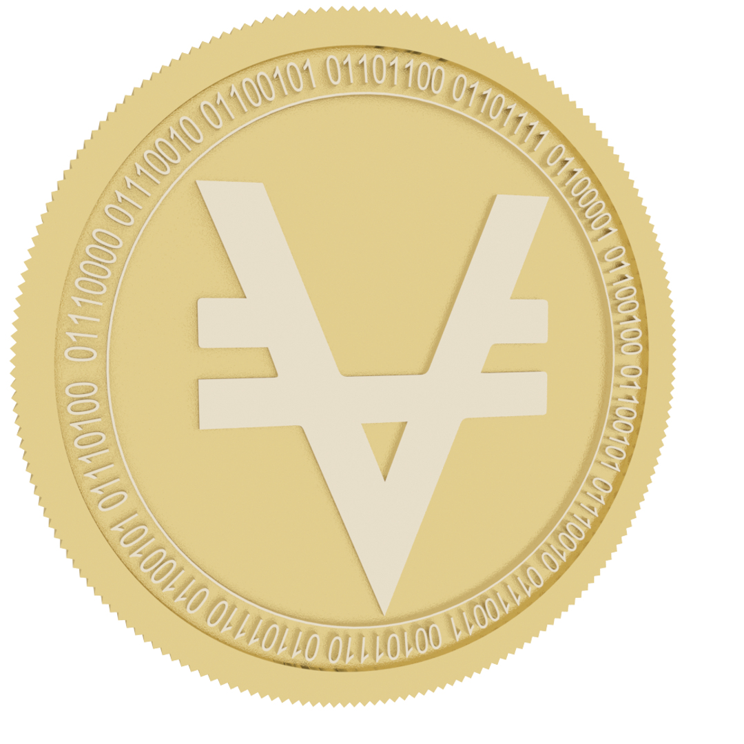 3D viacoin gold coin - TurboSquid 1581556