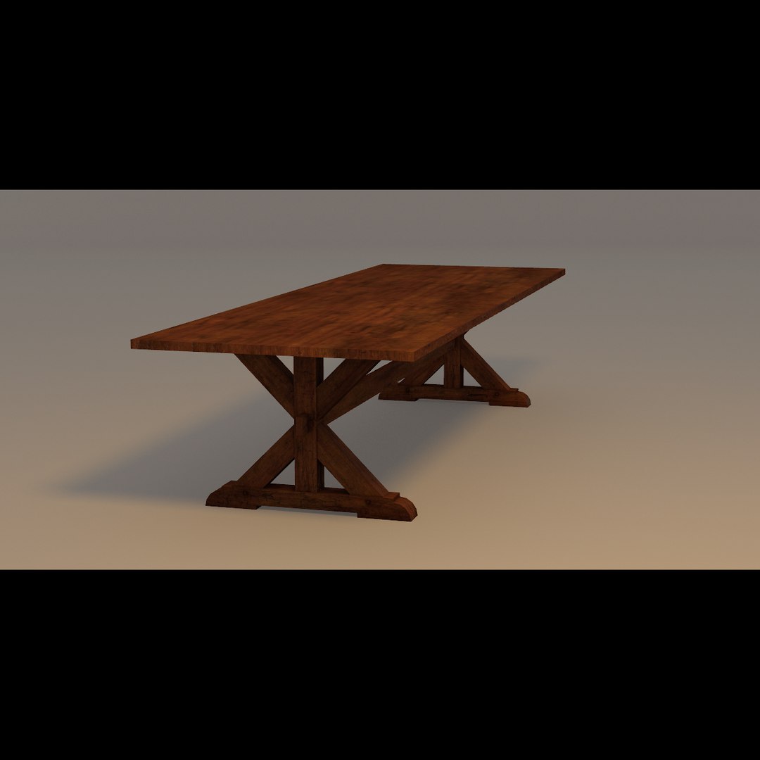 x trestle table 3d blend
