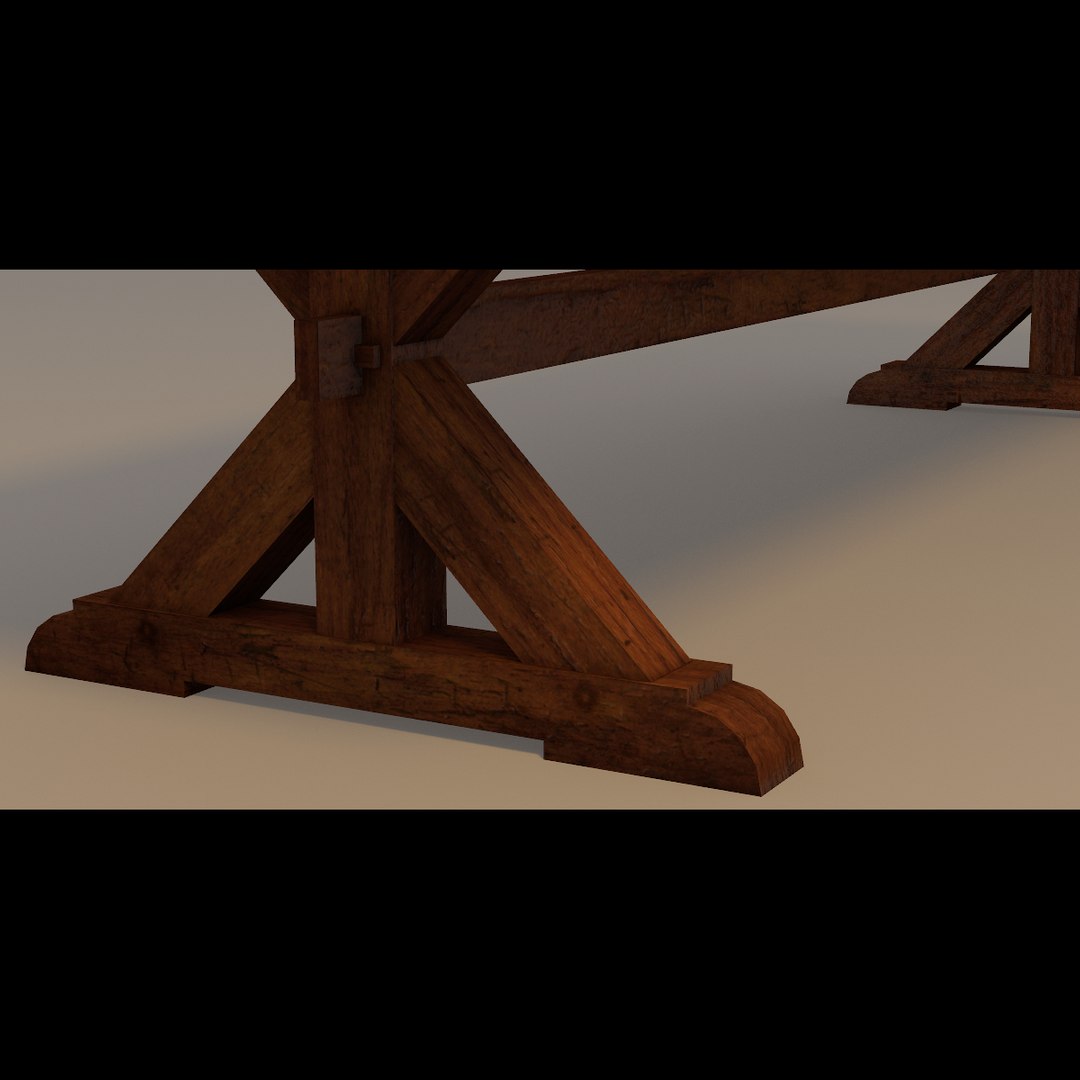 x trestle table 3d blend