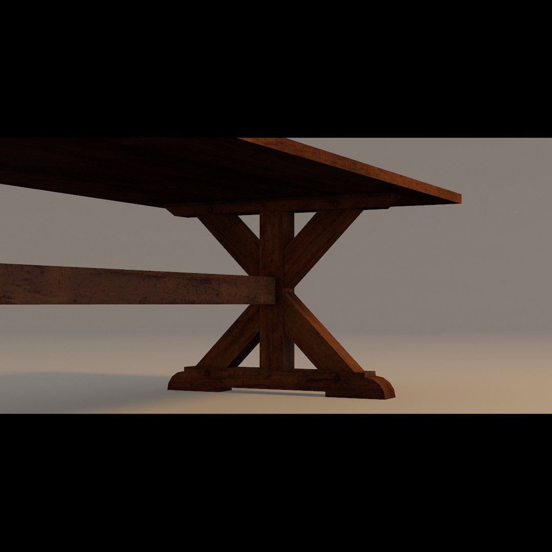 x trestle table 3d blend
