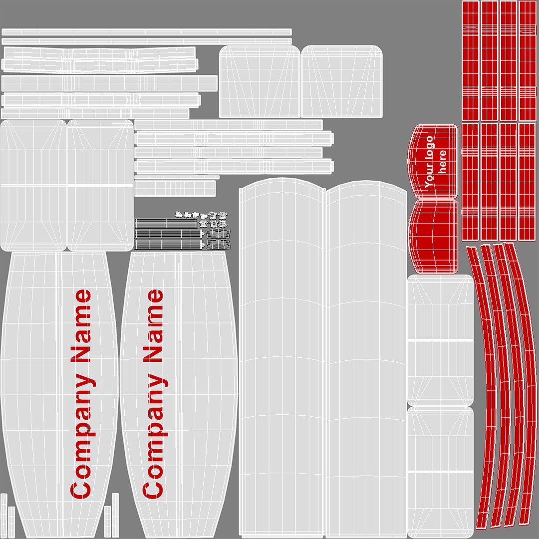 White Red Promotion Floor Display Mockup 3D - TurboSquid 2097797