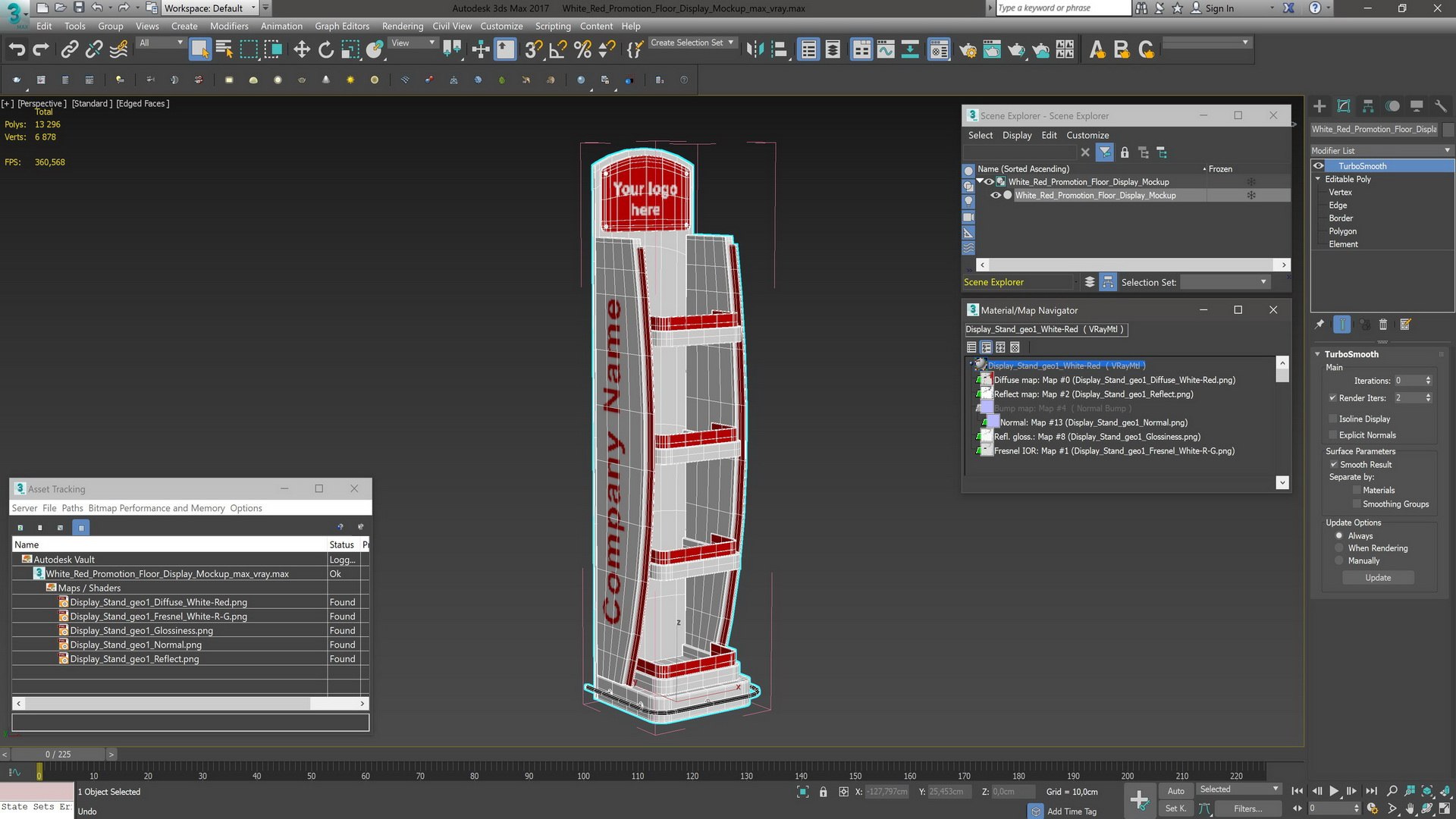White Red Promotion Floor Display Mockup 3D - TurboSquid 2097797