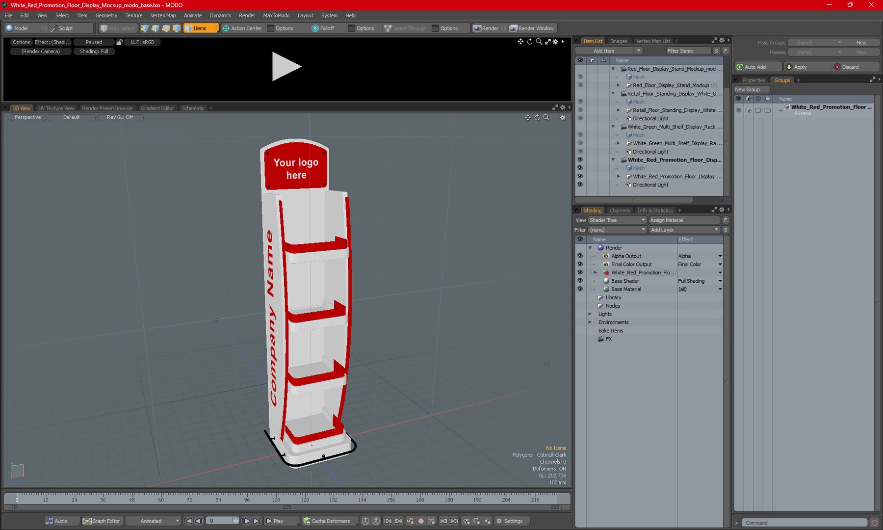White Red Promotion Floor Display Mockup 3D - TurboSquid 2097797