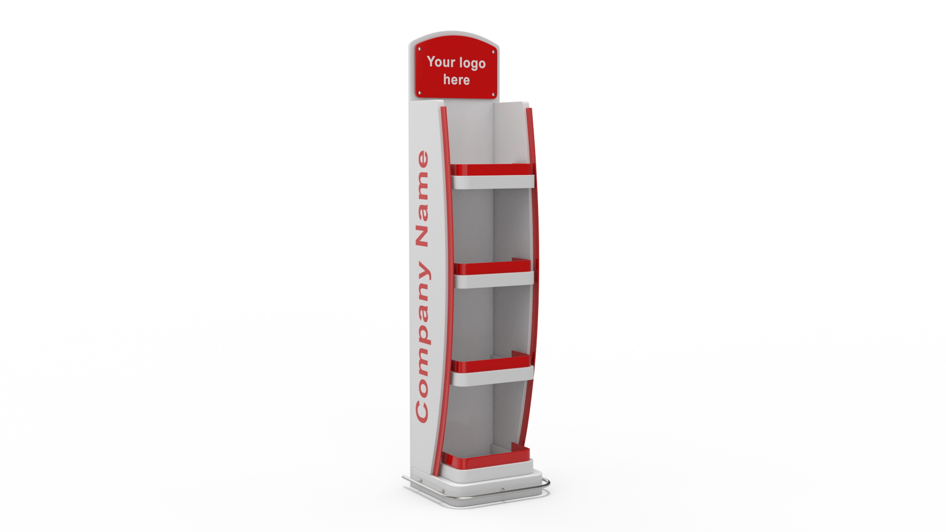 White Red Promotion Floor Display Mockup 3D - TurboSquid 2097797