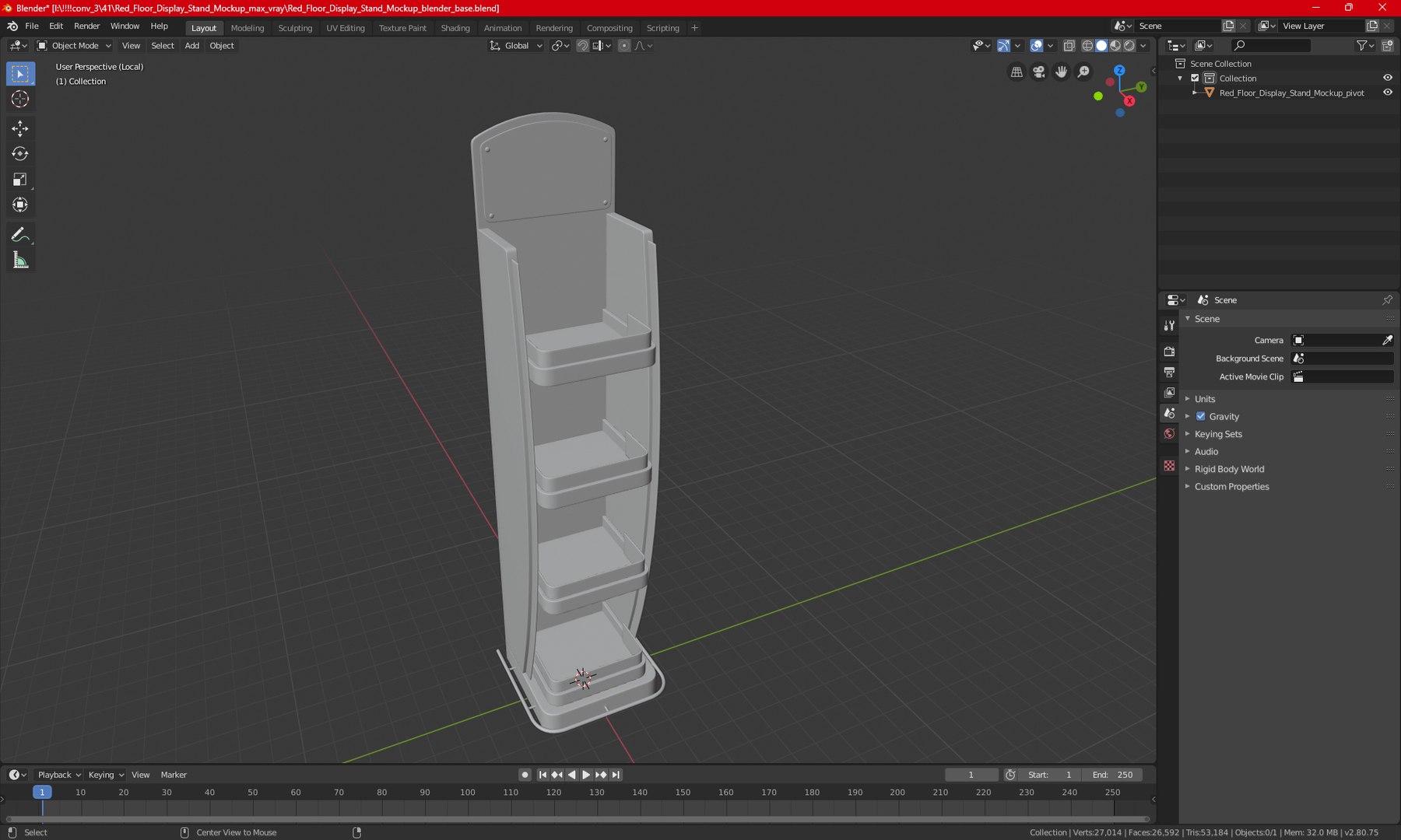 White Red Promotion Floor Display Mockup 3D - TurboSquid 2097797