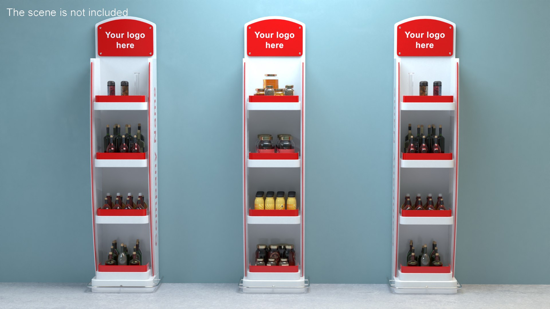White Red Promotion Floor Display Mockup 3D - TurboSquid 2097797