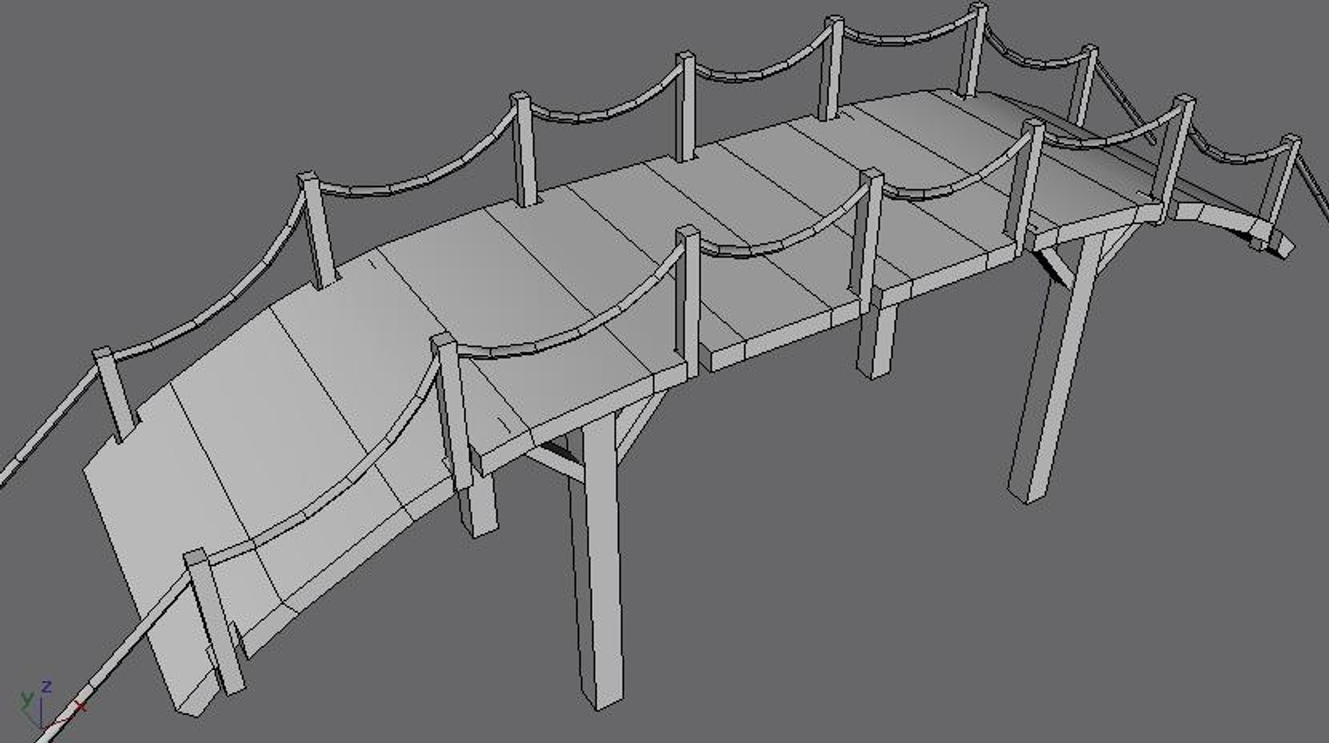 3d Model Wooden Bridge