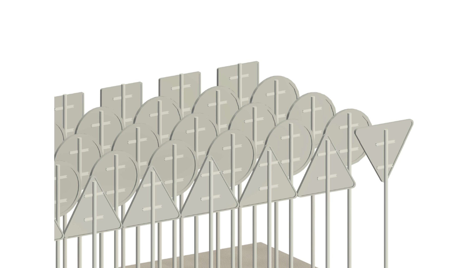 3D Road Signs Pack 50 Realistic 3D Revit Families Europe Standard Model ...