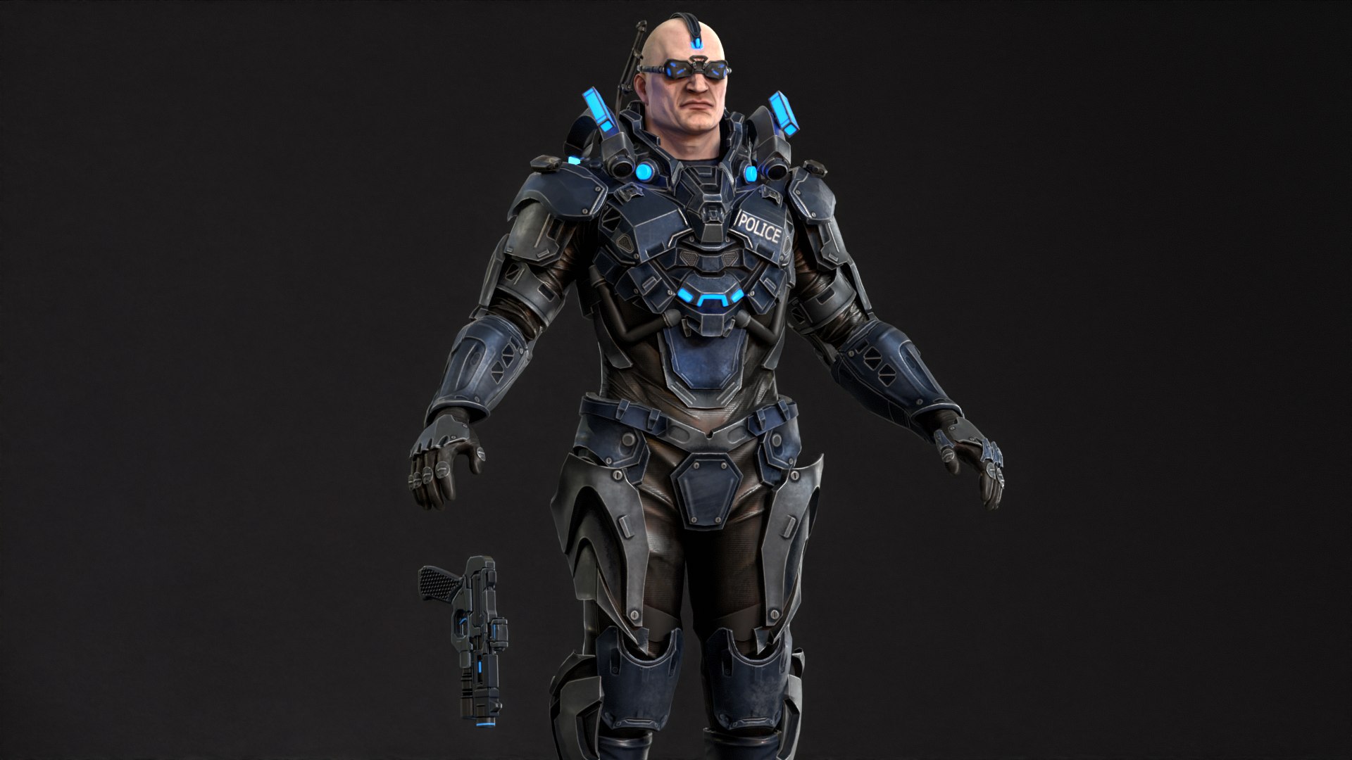 Cyborg Cop 3D Model - TurboSquid 2433145