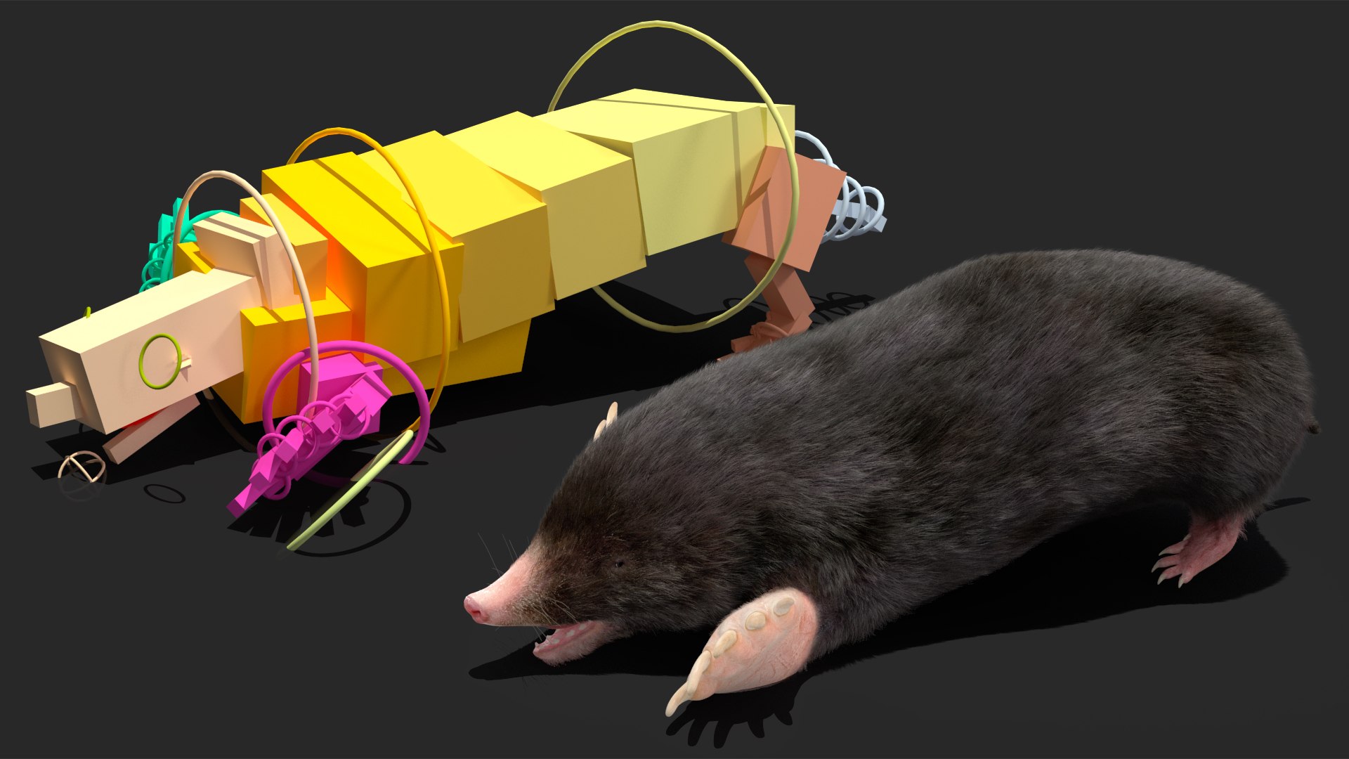 Mole Animal Fur Rigged 3D Model - TurboSquid 2220831