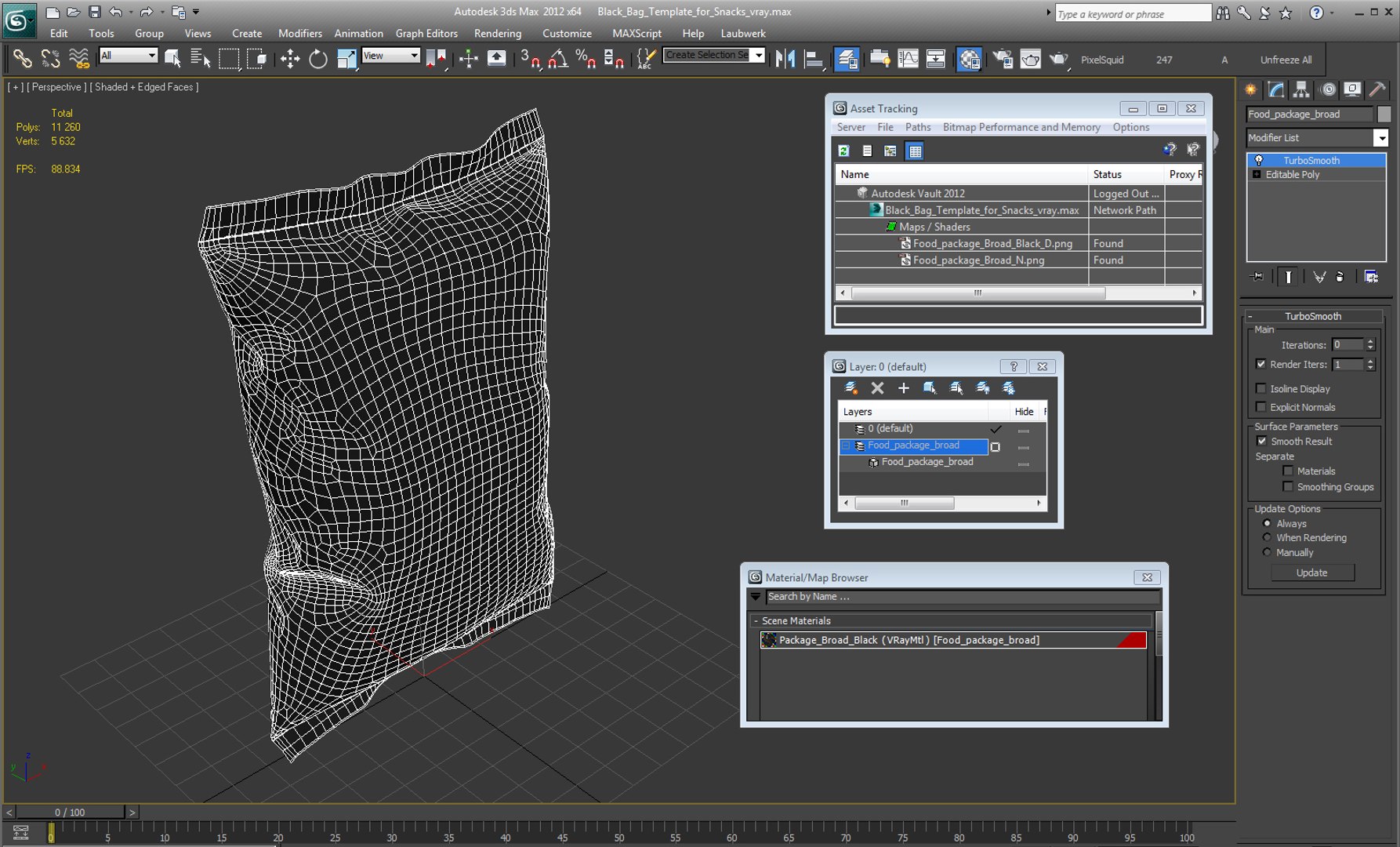 3D Black Bag Template Snacks - TurboSquid 1230766