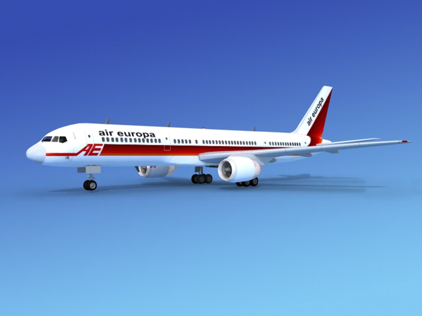 Airline Boeing 757 757-200 3d Dwg