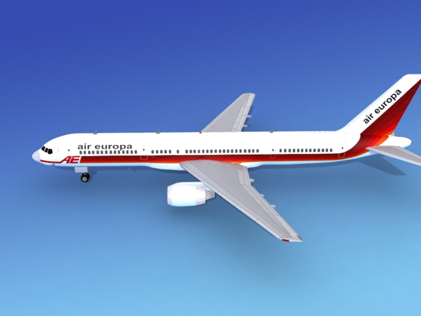 Airline Boeing 757 757-200 3d Dwg