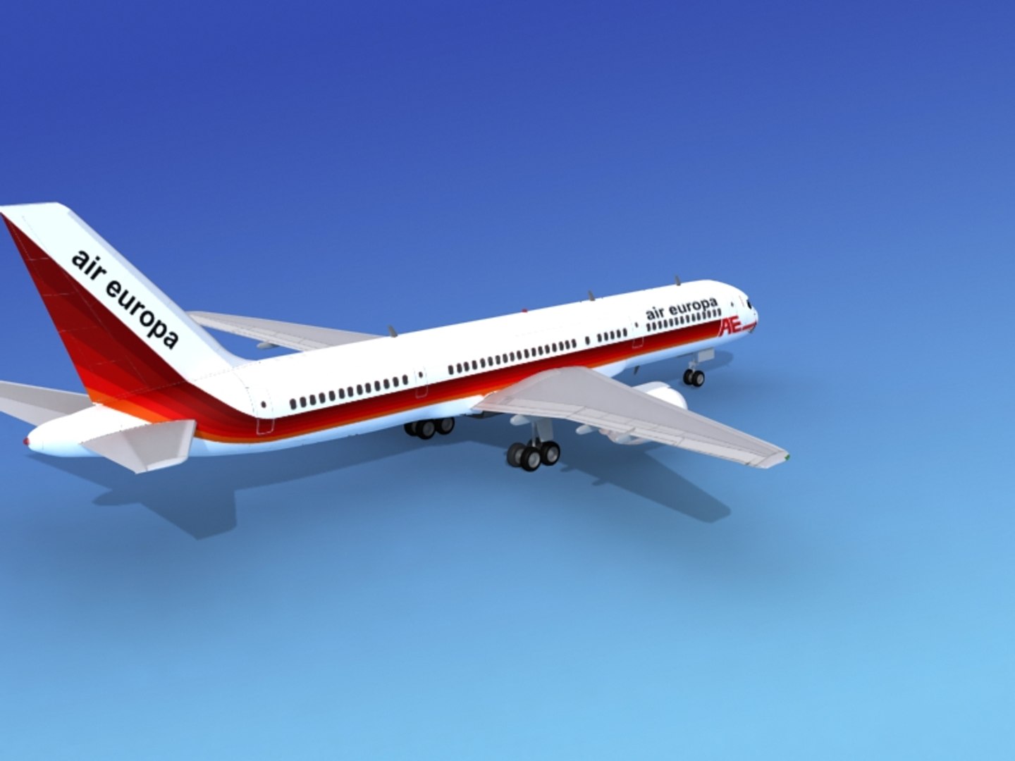 Airline Boeing 757 757-200 3d Dwg