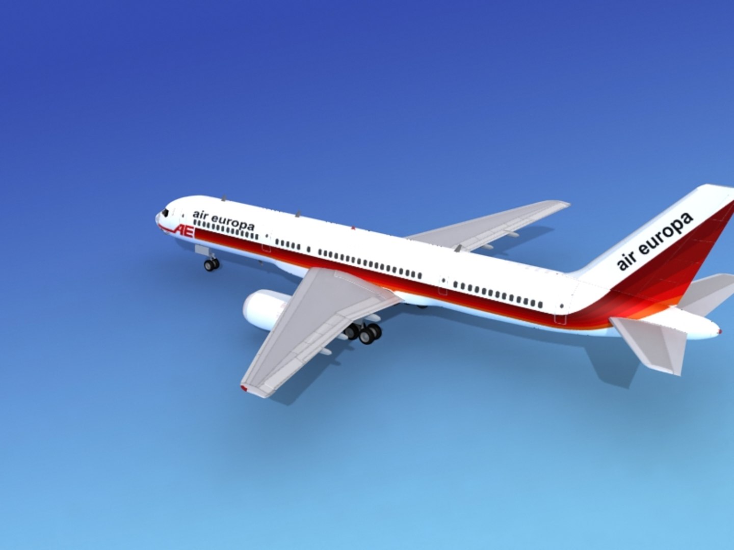 Airline Boeing 757 757-200 3d Dwg