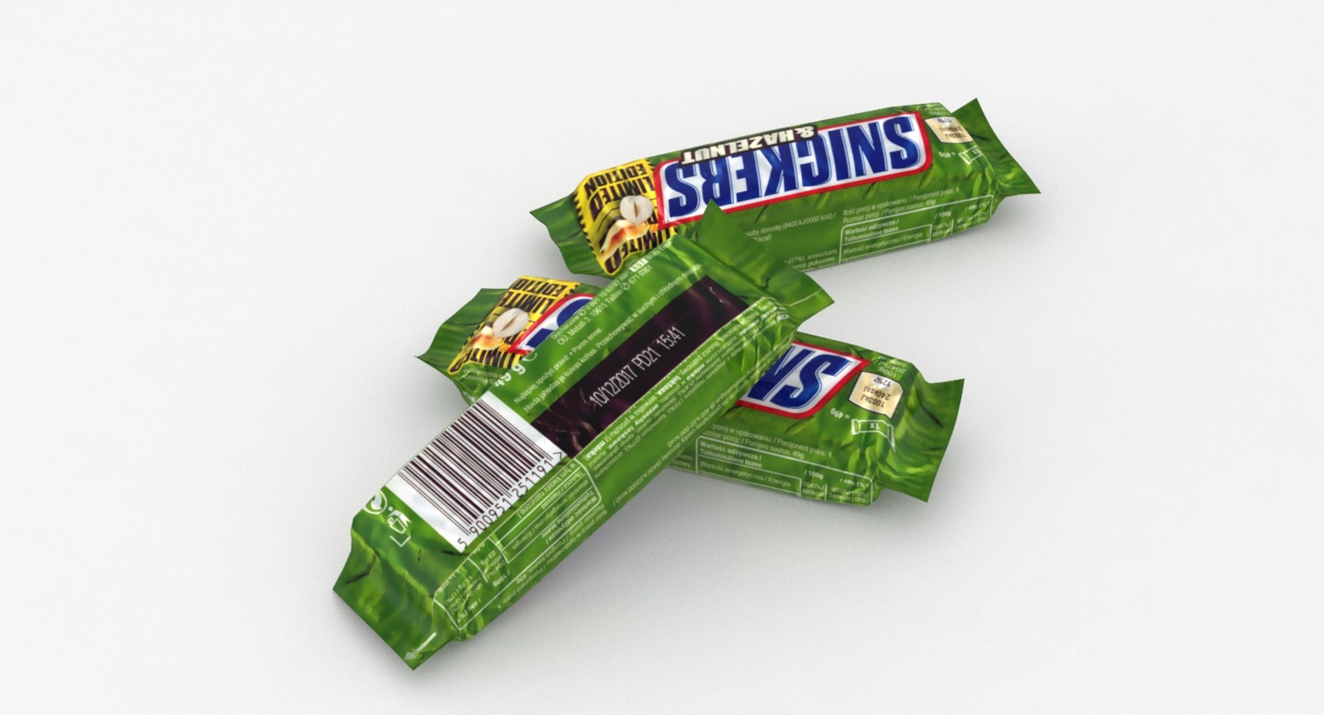 Snickers Hazelnut Bar 3D Model - TurboSquid 1206295
