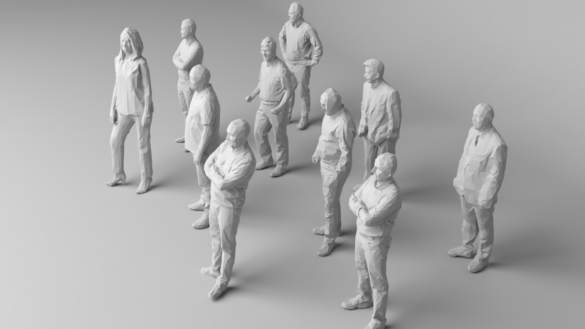 3D 10 People Crowds Human Model - TurboSquid 1368498