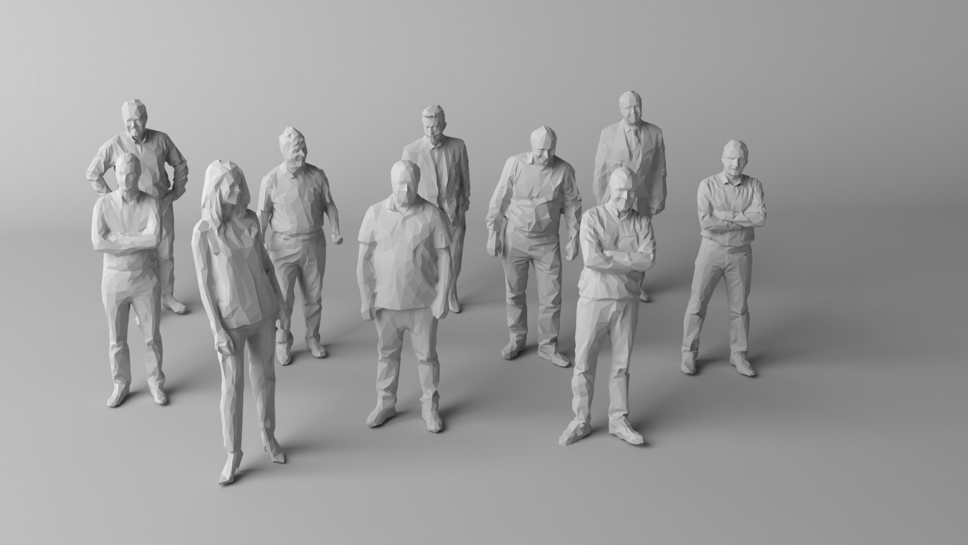 3D 10 People Crowds Human Model - TurboSquid 1368498