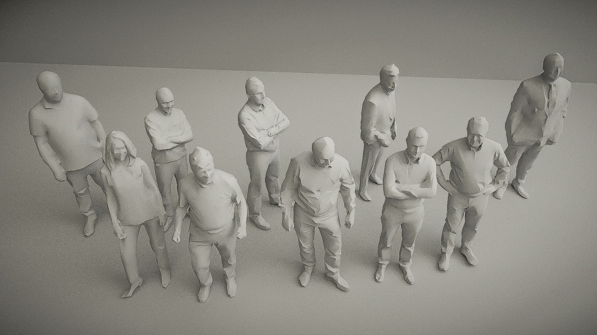 3D 10 People Crowds Human Model - TurboSquid 1368498