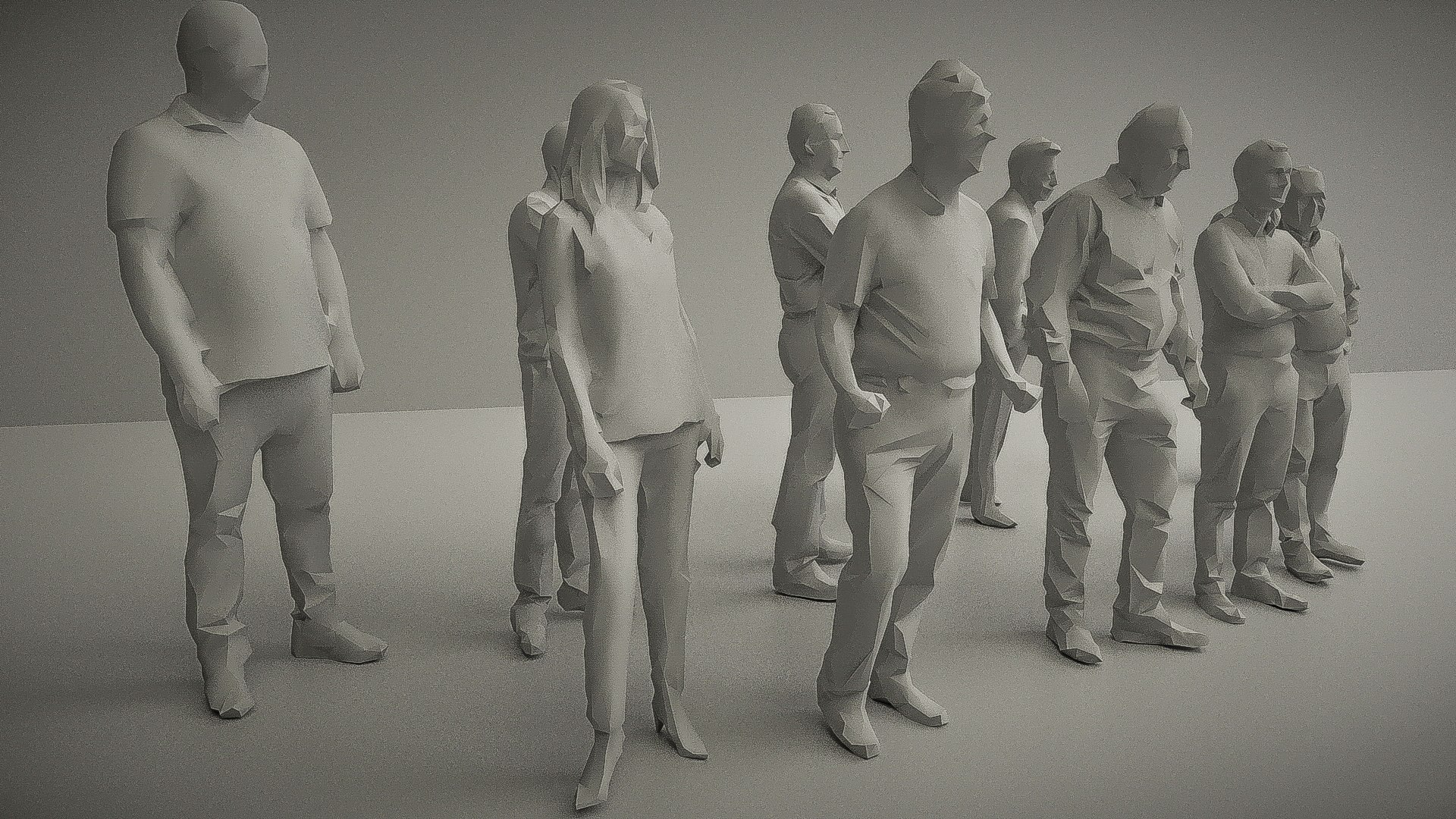 3D 10 People Crowds Human Model - TurboSquid 1368498