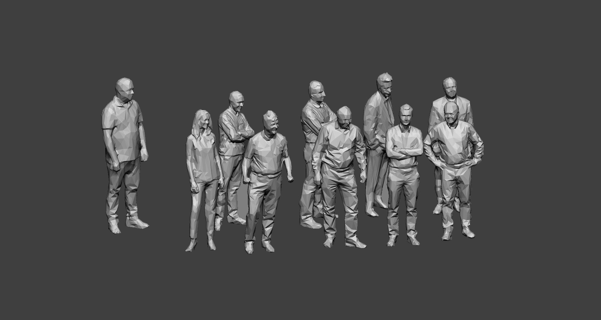 3D 10 People Crowds Human Model - TurboSquid 1368498