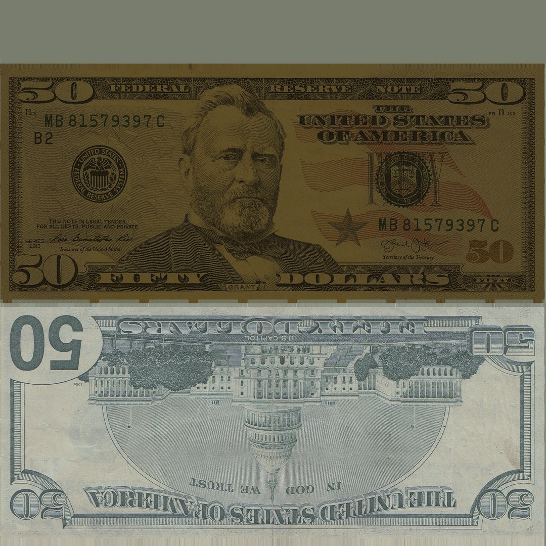 3D Model Money Fifty Dollar With Pbr 4K 8K - TurboSquid 1733719