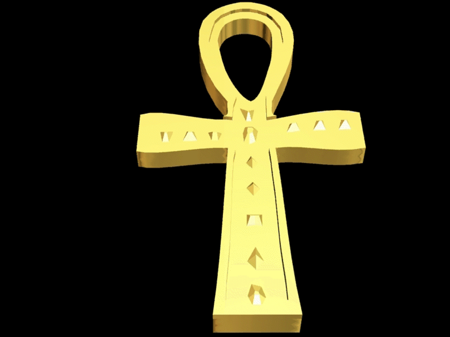 3d gold ankh model