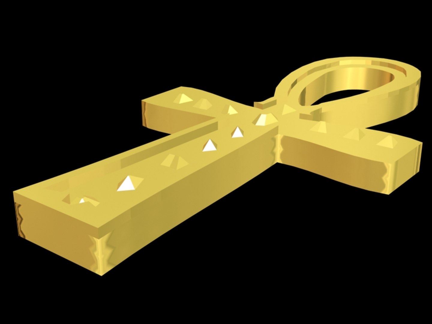 3d Gold Ankh Model