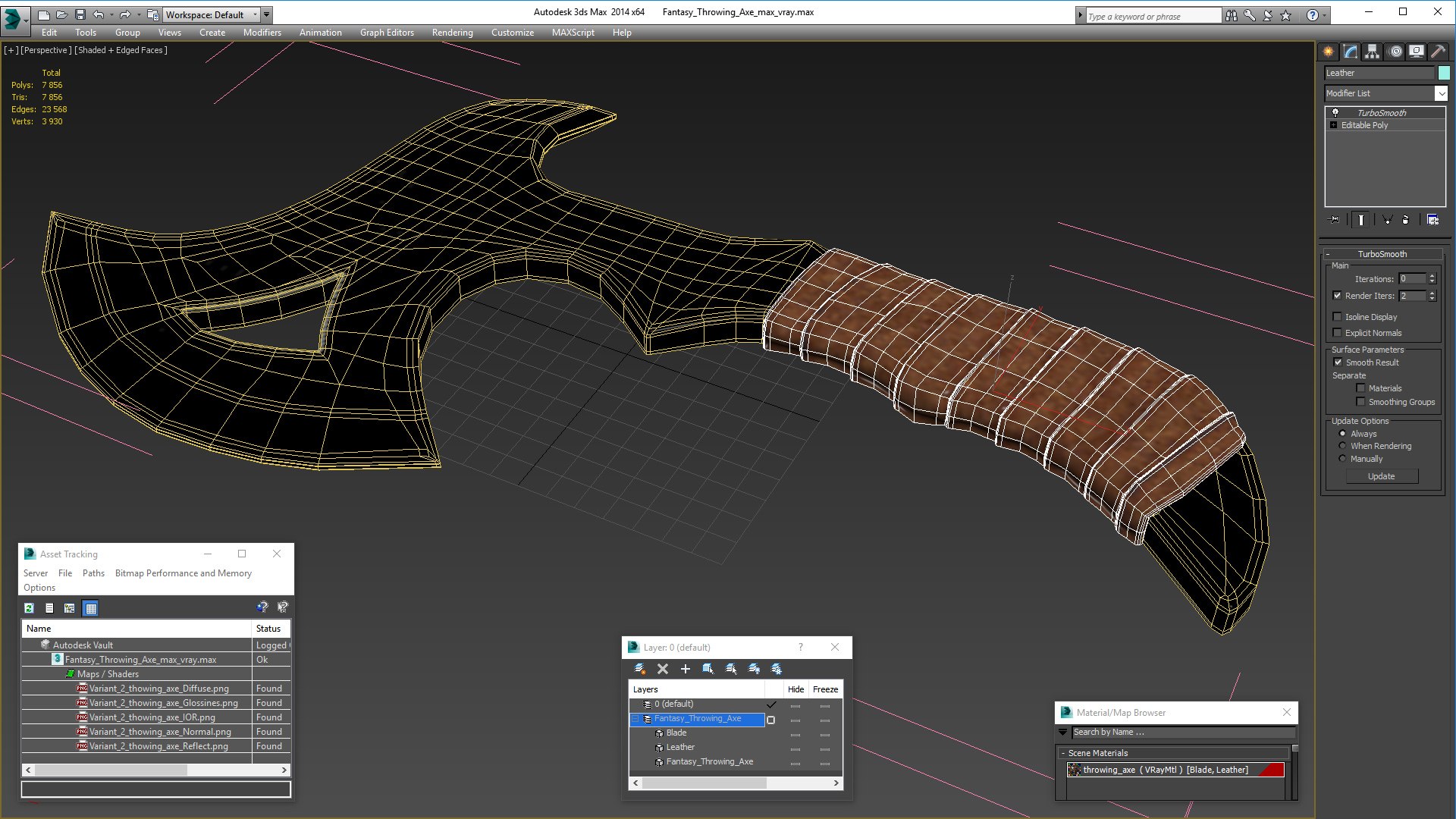 Fantasy throwing axe ax 3D model - TurboSquid 1618977