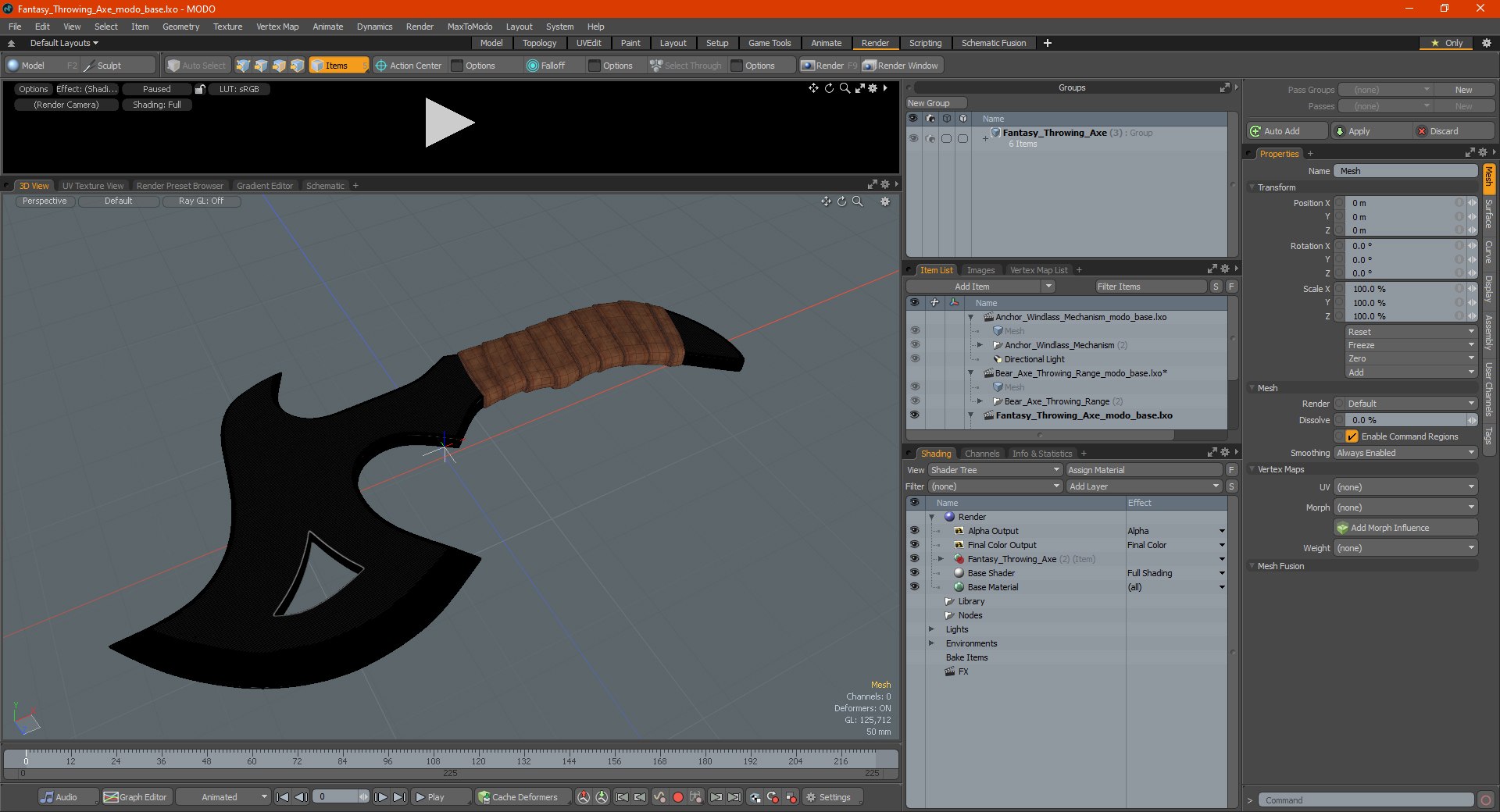 Fantasy throwing axe ax 3D model - TurboSquid 1618977
