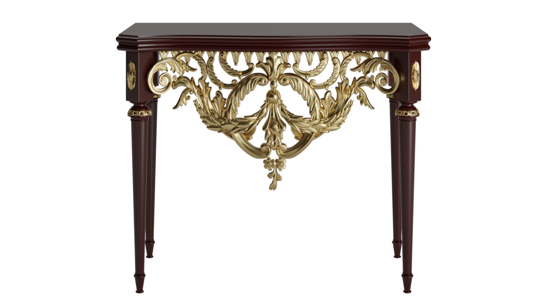 3D Ornate Wooden Console Table - TurboSquid 2228887